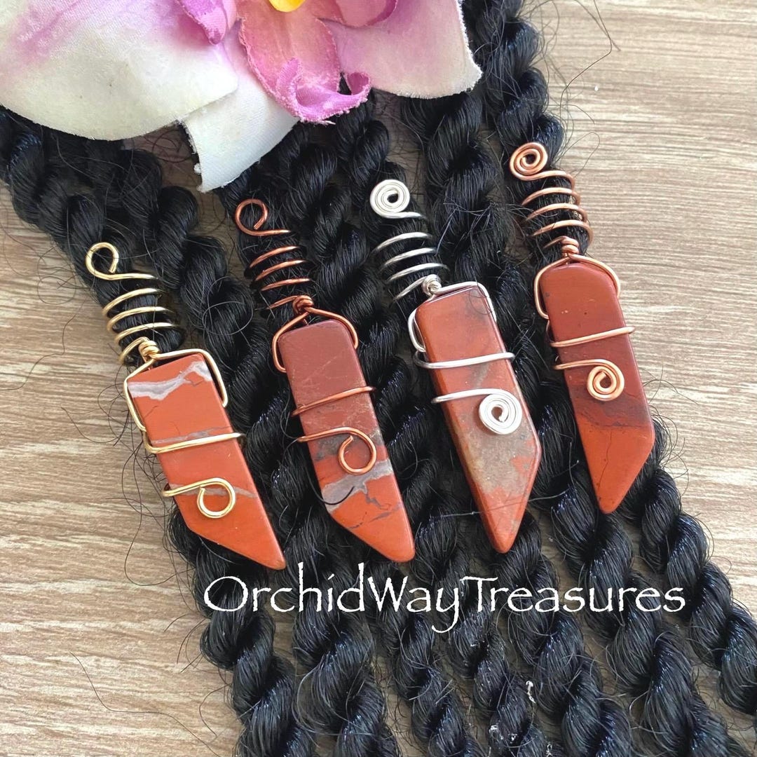 Red Jasper Dread/braid Charm OOAK Dreadlock Coil Loc Jewelry Gemstone ...
