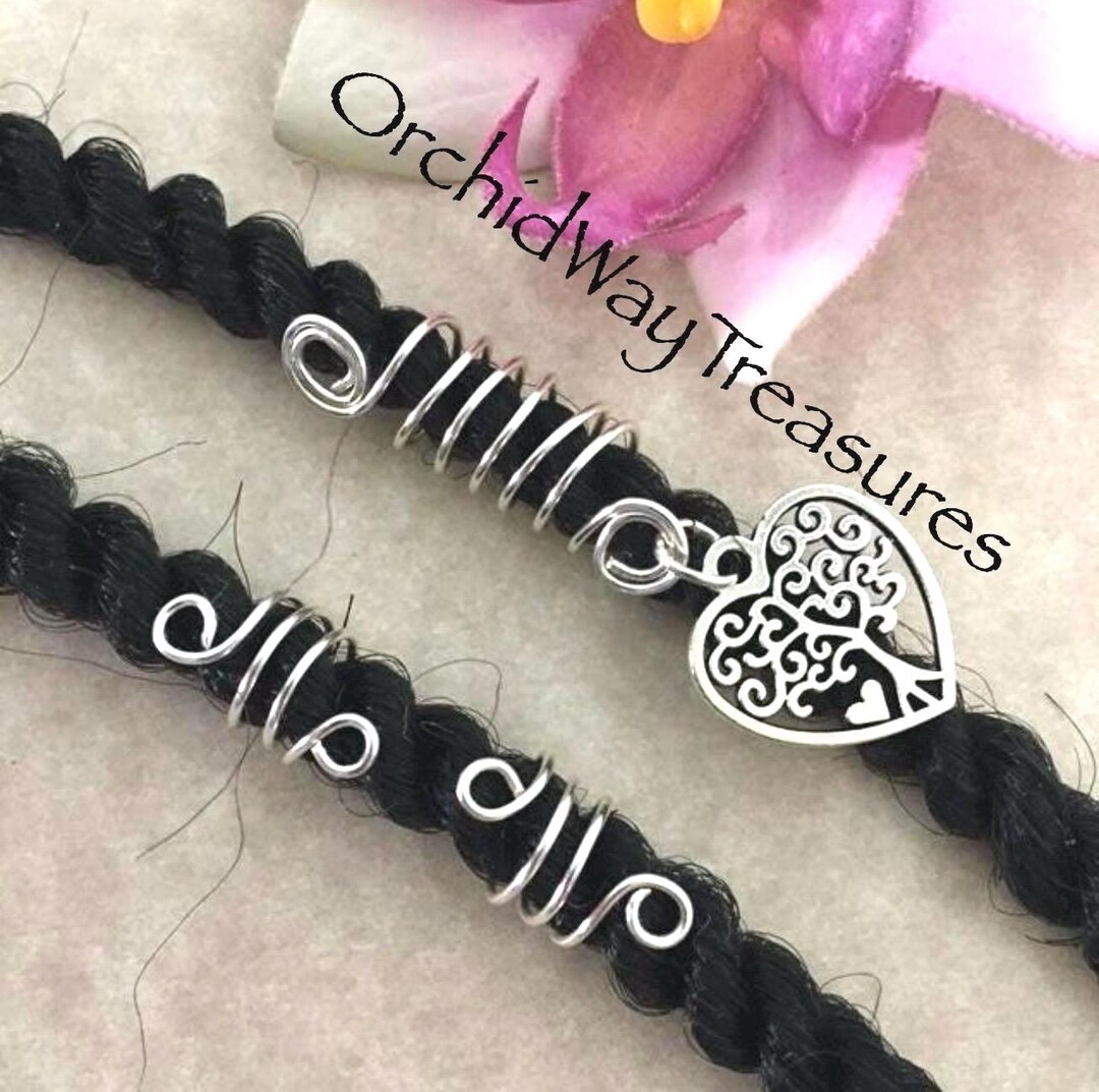 Silver Tree of Life Dread/braid Charms Set of 3 Dreadlock Coils Loc ...