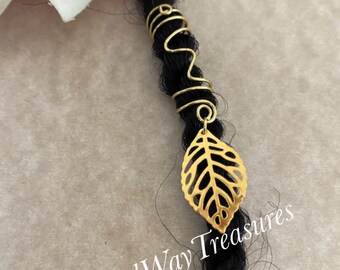 Gold Leaf Dreadlock Cuff /charm Hair Jewelry Dreads Braids | Etsy