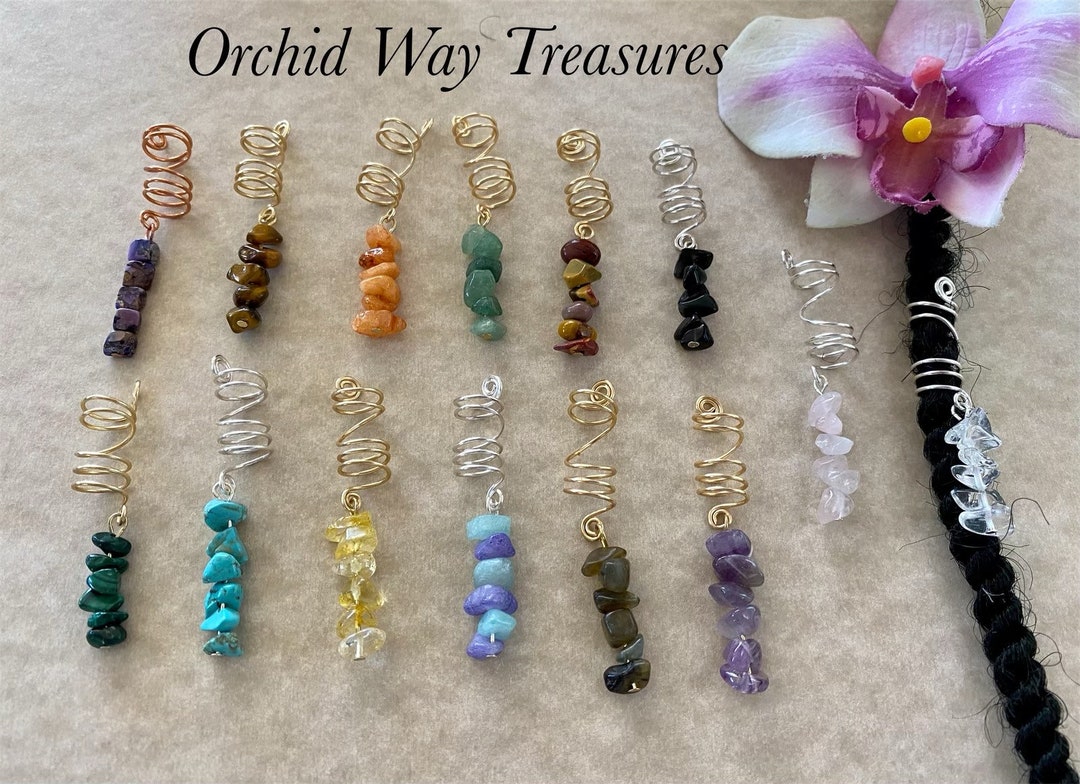 Loc Jewelry Gemstone Dread/braid Charm Choice of Gems Dreadlock Coil ...