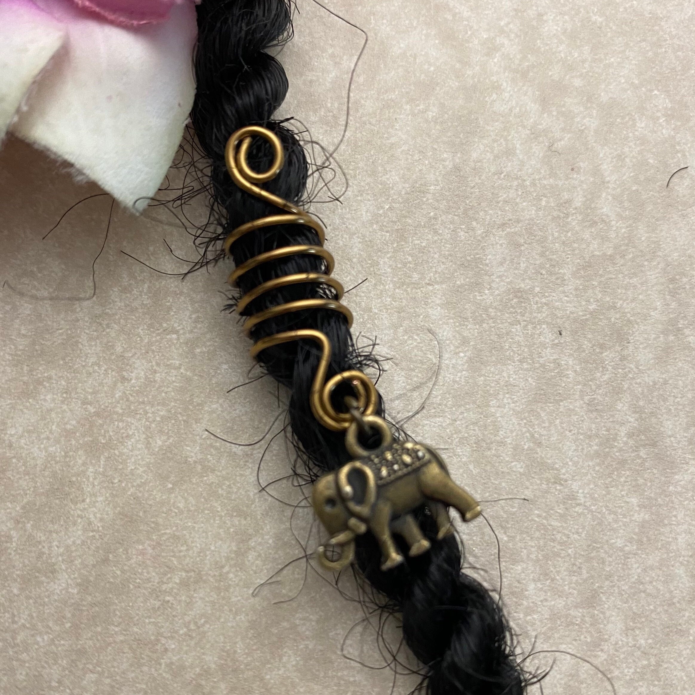 Loc Jewelry Bronze Elephant Coil or Cuff Dread/braid Charm Dreadlock ...