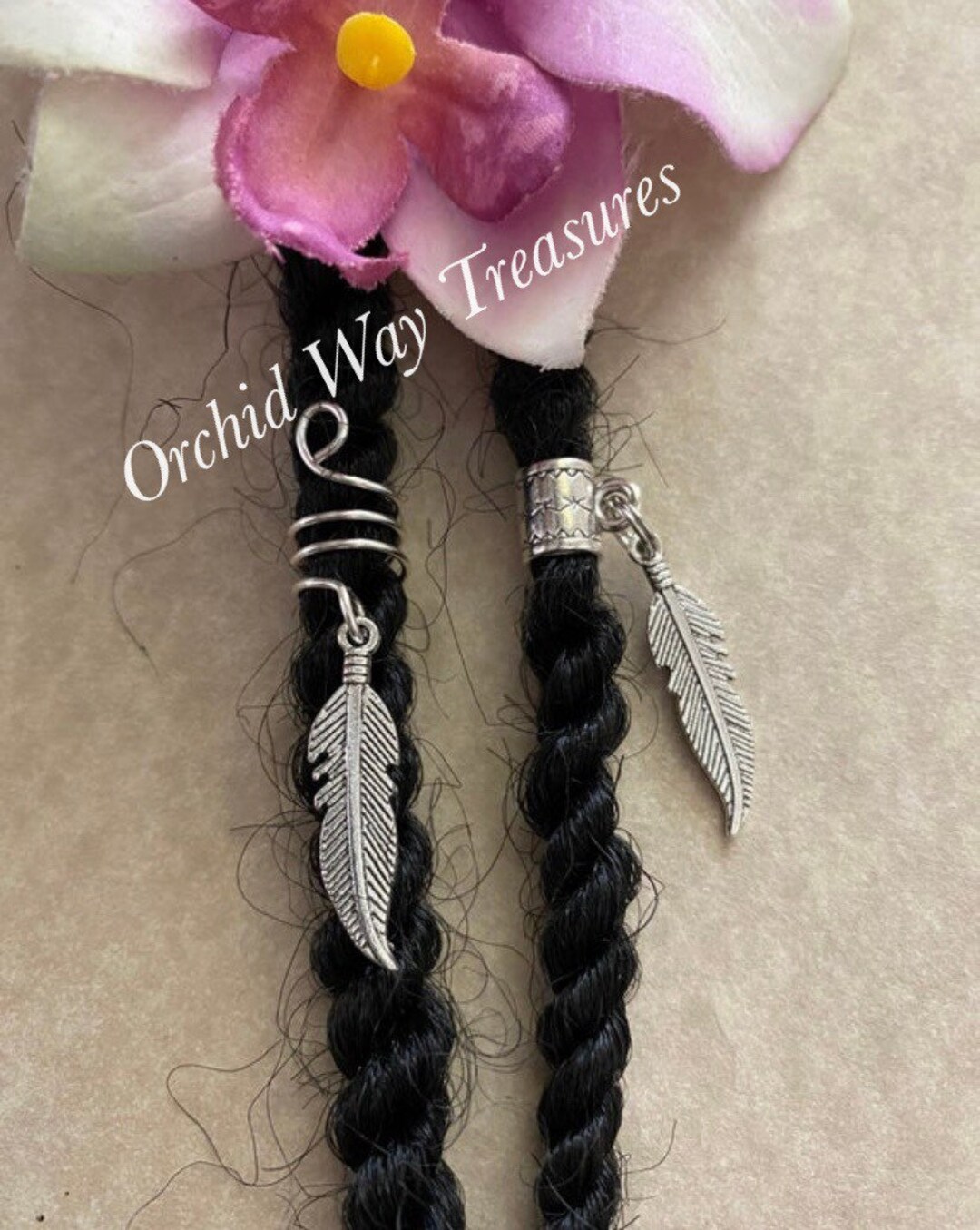 Loc Jewelry Silver Feather Locs Coil or Cuff Dreads Braids Boho Hair ...