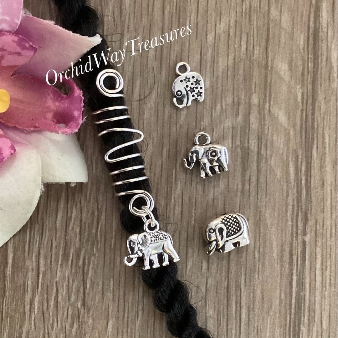 Loc Jewelry Silver Elephant Dread/braid Charm Braids Dreads Dreadlock ...