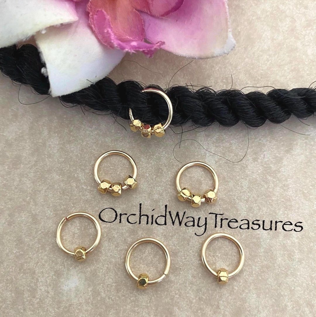 Gold Hair Rings W/metal Beads Braid/dread Rings Dreadlock Sisterloc ...