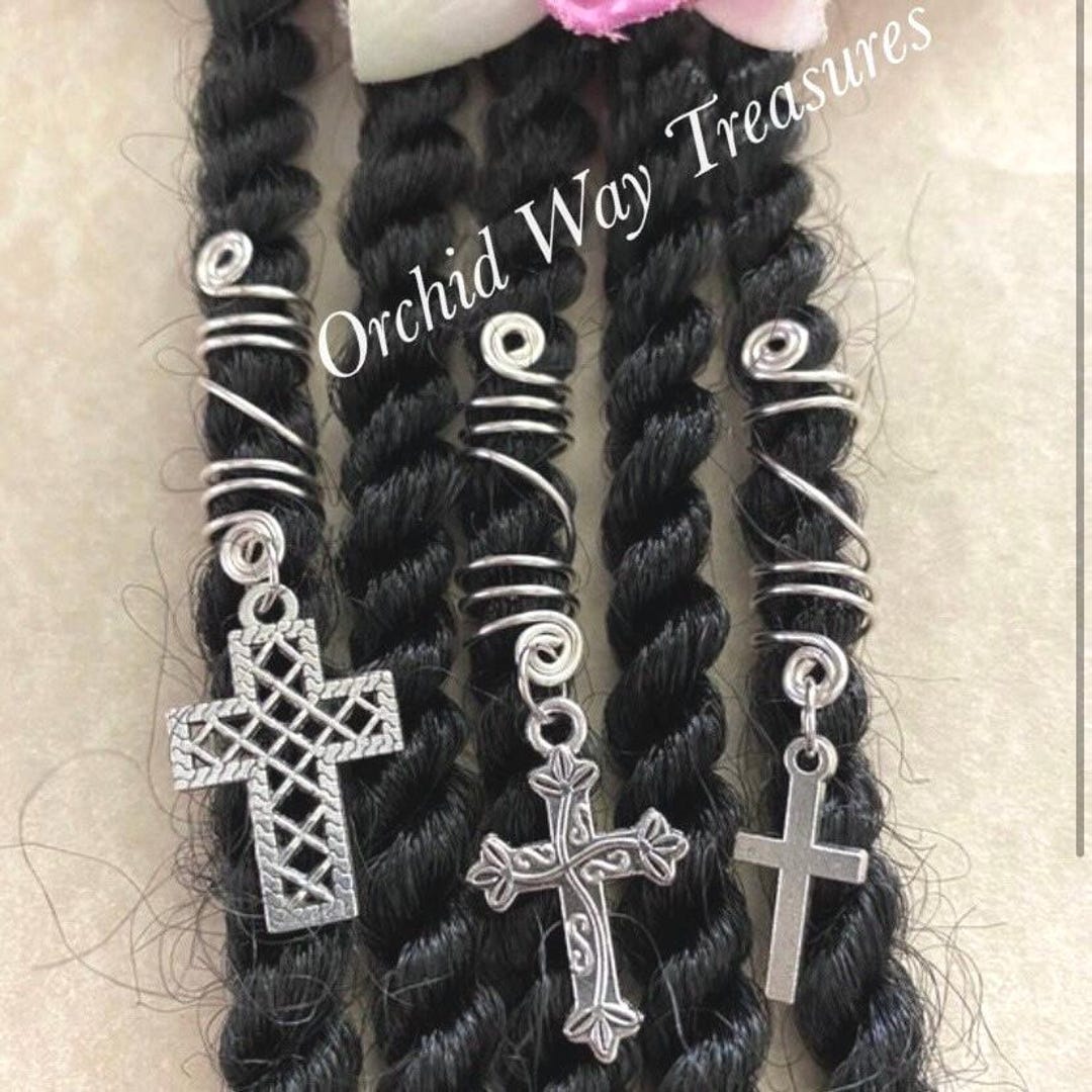 Loc Jewelry Choice of Silver Cross Dread/braid Charm Dreadlock Coil ...