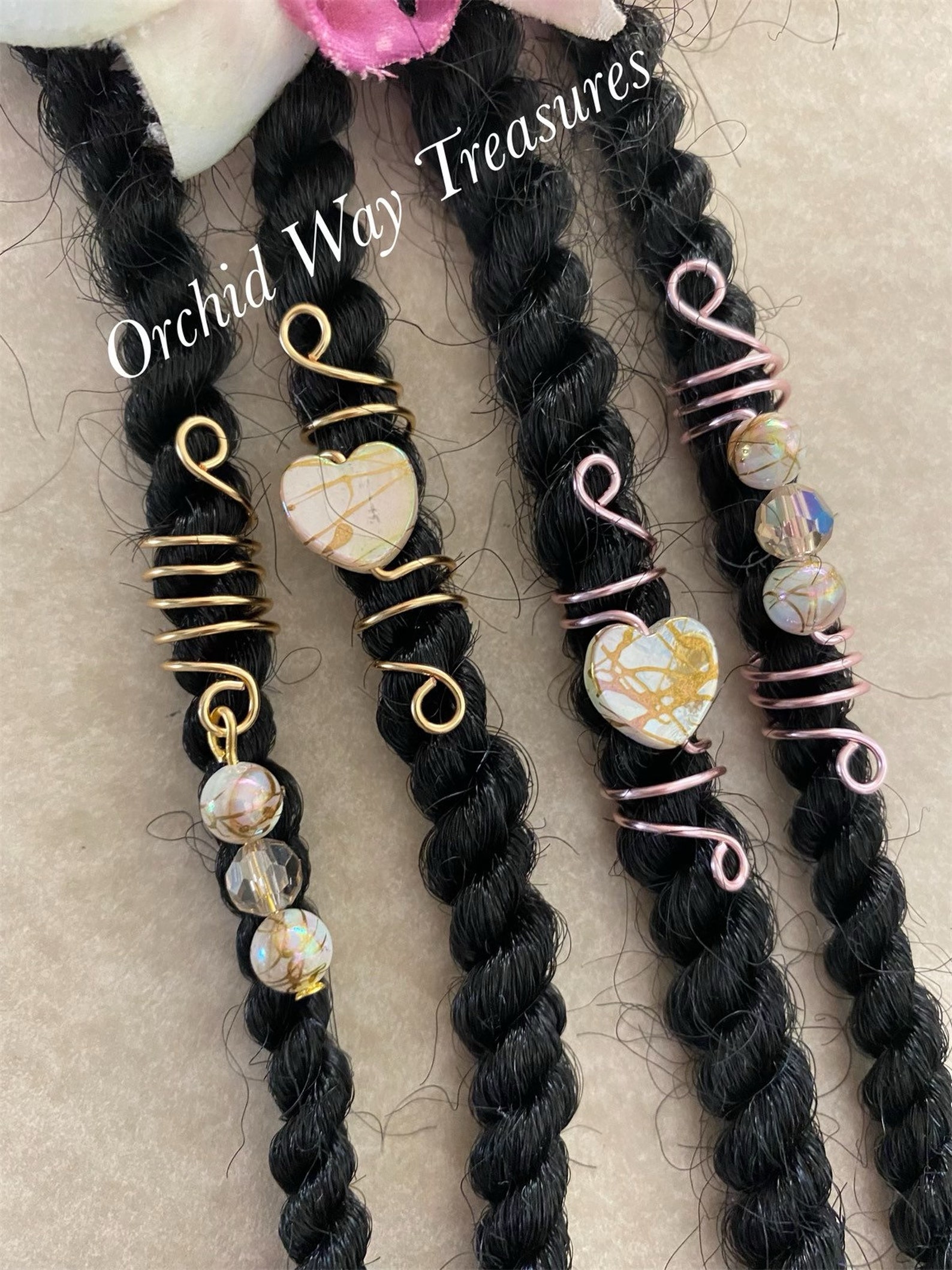 Loc Jewelry Gold or Pink Coil W/shell Dreadlock Cuff Hair | Etsy