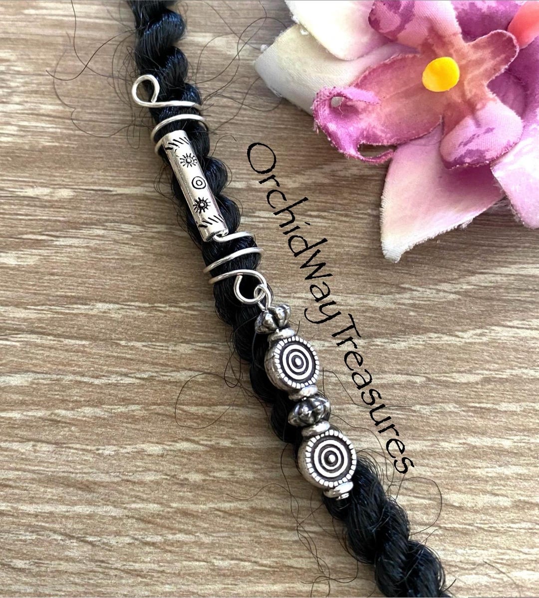 Loc Jewelry W/silver Metal Beads Dread/braid Charm Dreadlock Coil ...