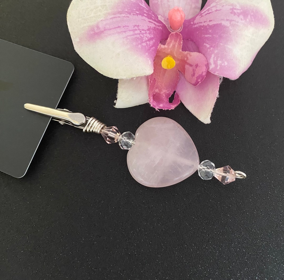 Atm-multi-use Clip Rose Quartz Heart Bracelet Helper Credit Card/debit ...