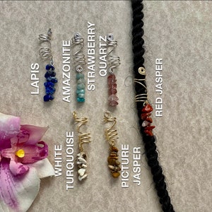 Loc Jewelry Gemstone Dread/braid Charm Choice of Gems Dreadlock Coil ...