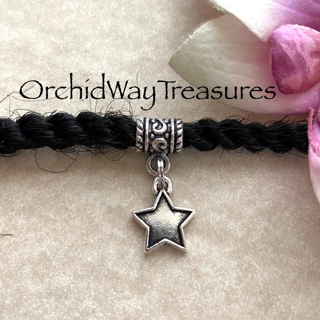 Silver Star Dread/braid Cuff Dreadlock Charm Loc Jewelry Euro Charm ...