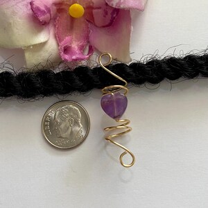 Loc Jewelry W/amethyst Heart Braid/dread Charm Dreadlock Coil Dreads ...