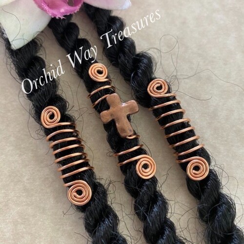 Loc Jewelry Copper Coils Set of 5 Dreadlock Cuffs Hair Jewelry | Etsy