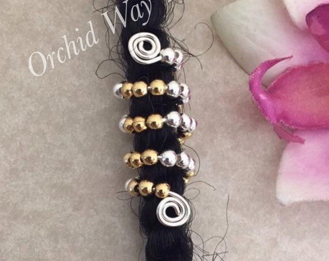 Loc Jewelry W/silver & Gold Metal Beads Dreadlock Cuff Hair Jewelry ...