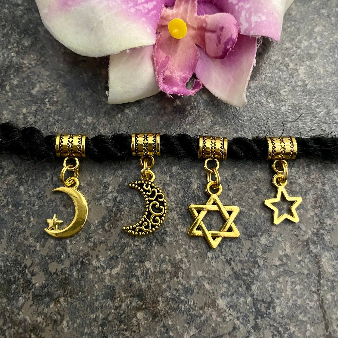 Loc Jewelry Moon & Star Dread/braid Charm Dreadlock Cuff Locs Crescent ...