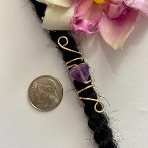 Loc Jewelry W/amethyst Heart Braid/dread Charm Dreadlock Coil Dreads ...