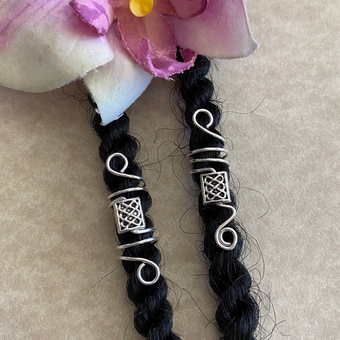 Loc Jewelry Set of 2 Silver Dread/braid Charms Dreadlock Braids Dreads ...
