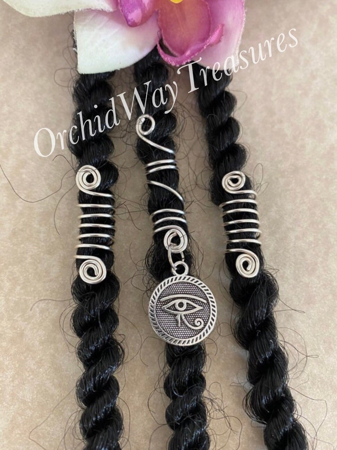 Loc Jewelry Silver Eye of Horus Dread/braid Charms Set of 3 Dreadlock ...