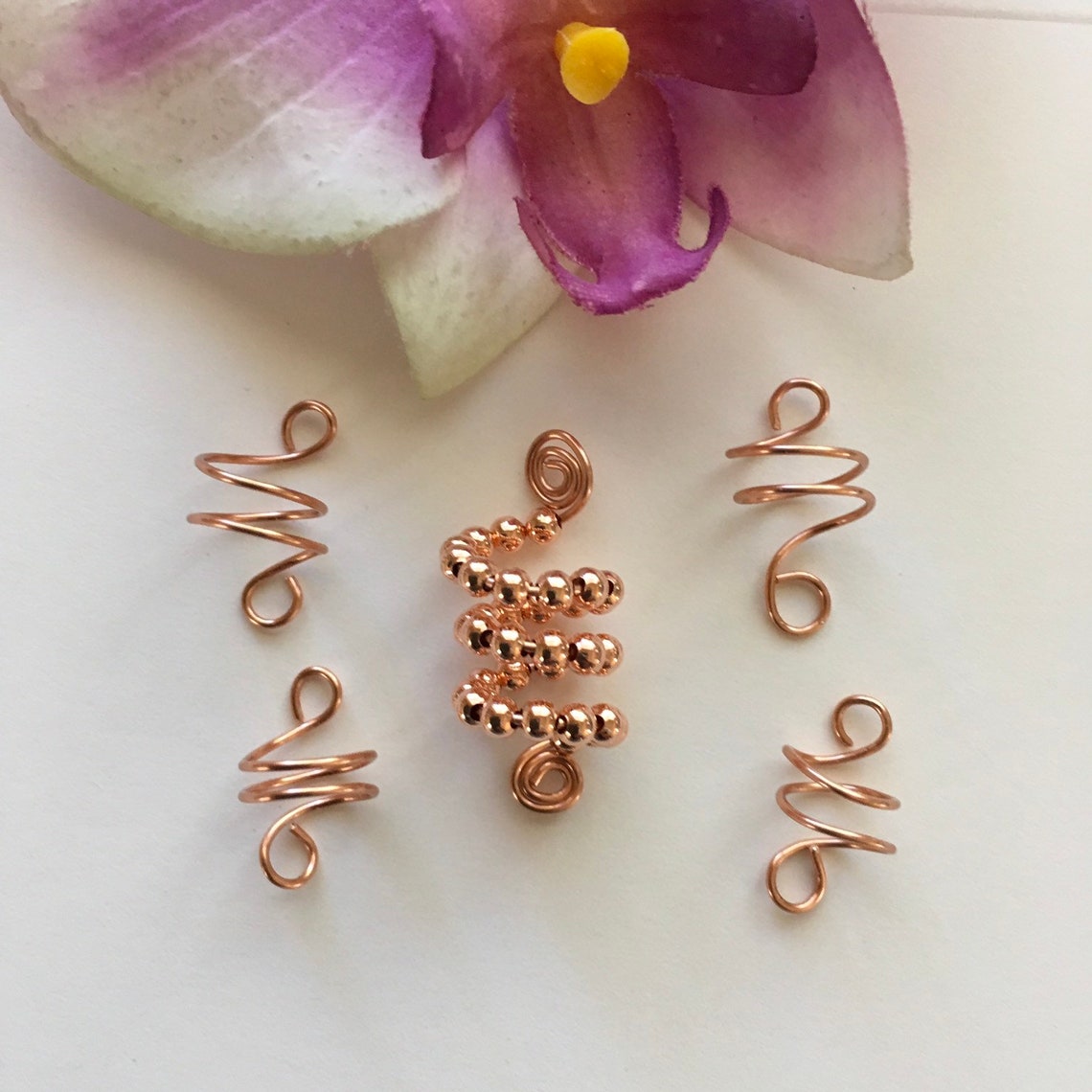 Loc Jewelry Copper Coils Set of 5 Dreadlock Cuffs Hair Jewelry - Etsy