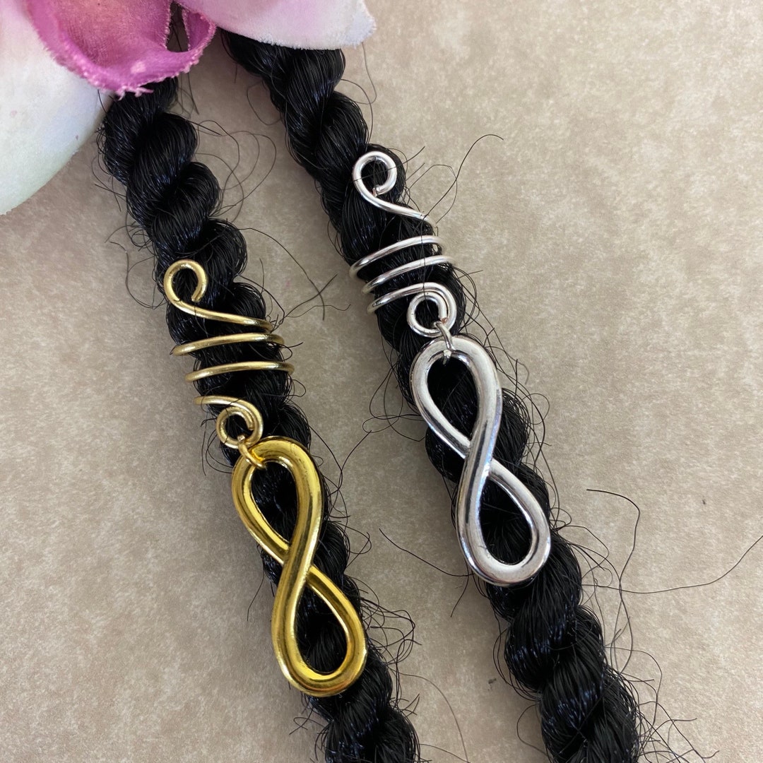 Loc Jewelry Infinity Charm Silver or Gold Dread/braid Charm Coil Dreads ...
