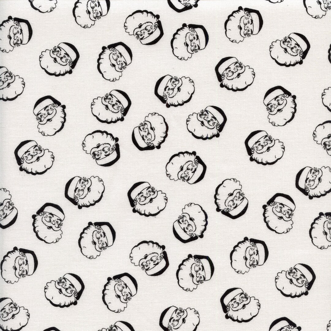 Winterberry Santa Claus Riley Blake Cotton Fabric C8443 Black, by the ...