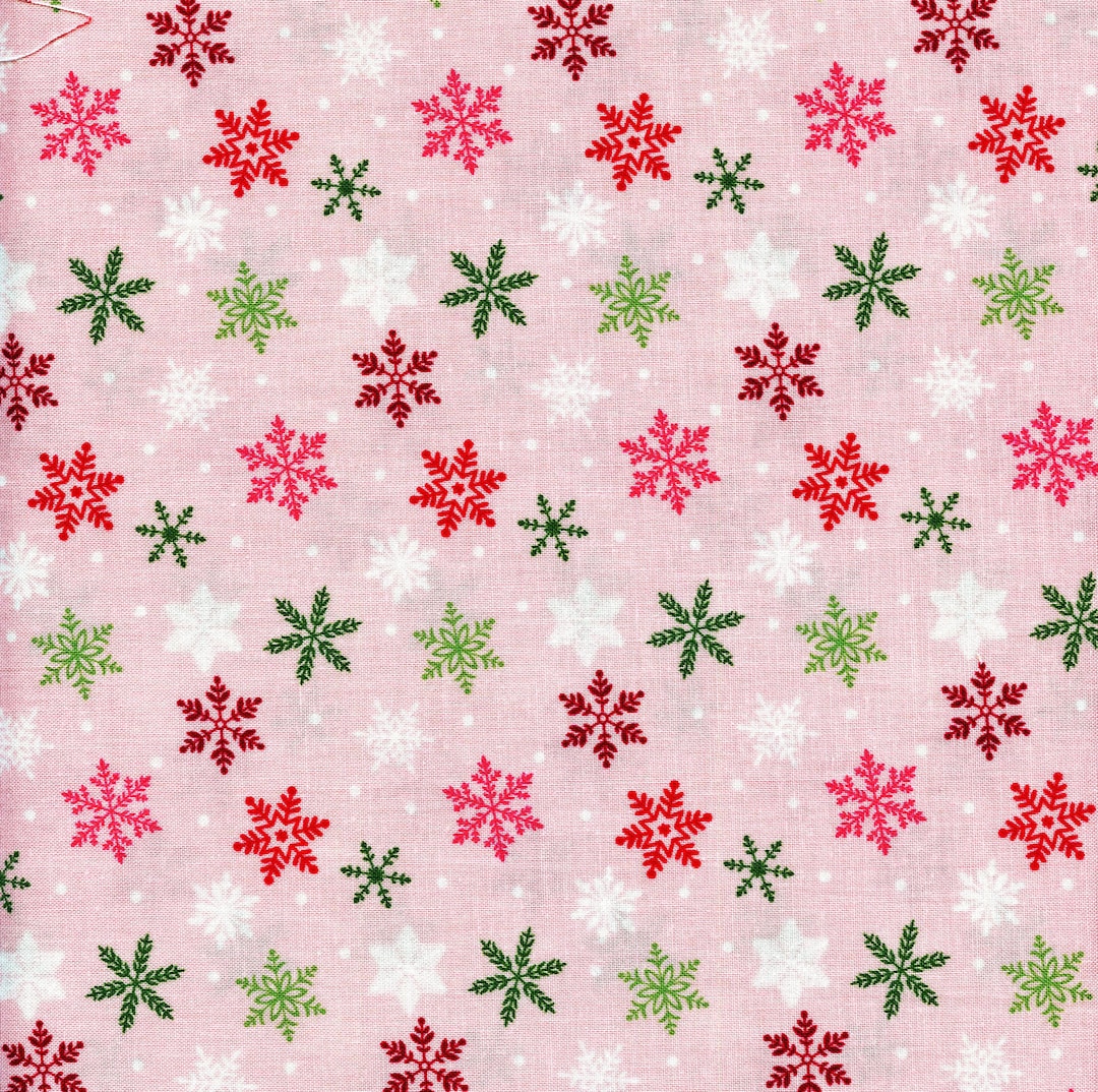 Snowflakes Merry and Bright Riley Blake Cotton Fabric C8395 Pink, by ...
