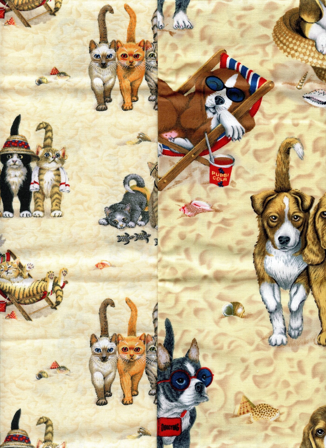 FAT QUARTER Bundle Set of 2 Pet Beach Day Quilt Sew Fabric - Etsy