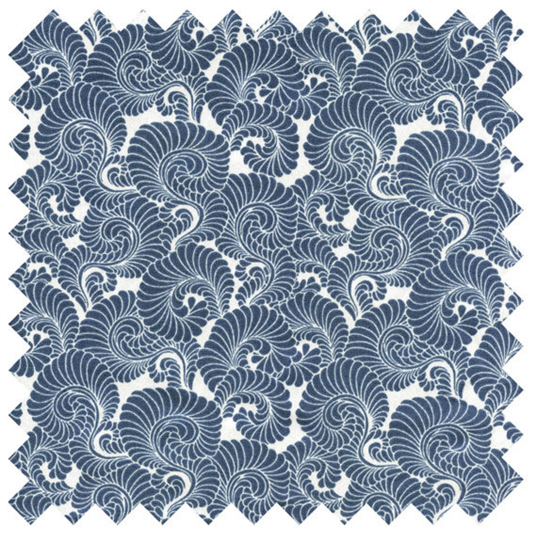 Art Gallery Drift Feathered Coral Nights Cotton Fabric DFT-5302 Blue ...