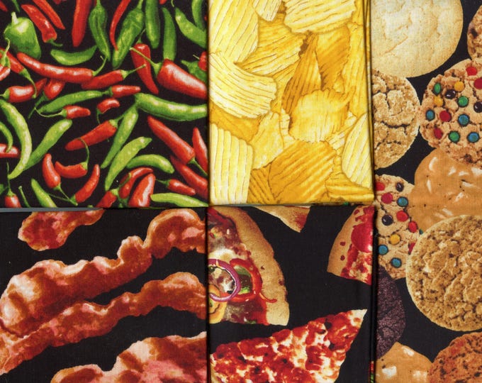 FAT QUARTER BUNDLE Set of 5 Snack Foods Sew Quilt Cotton Fabric - Etsy