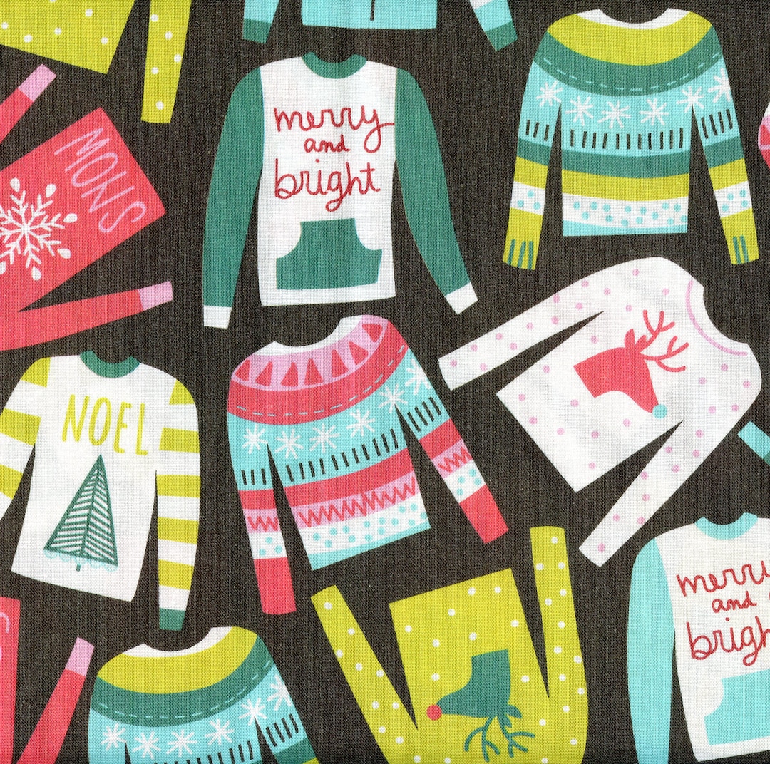 Sweater Holiday Snuggly Sweaters Blend Cotton Fabric 101.147.01.1 Brown ...
