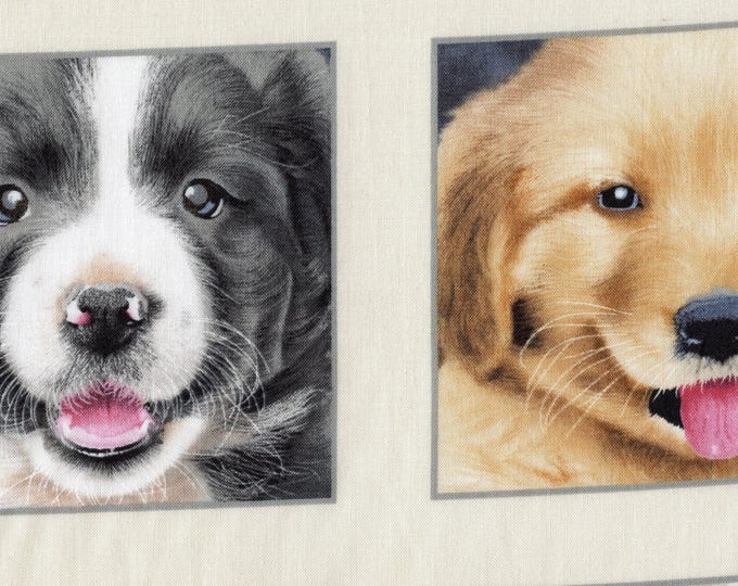 Adorable Pets Dog Panel Elizabeth Studio 3811 Cream Cotton Fabric - Etsy
