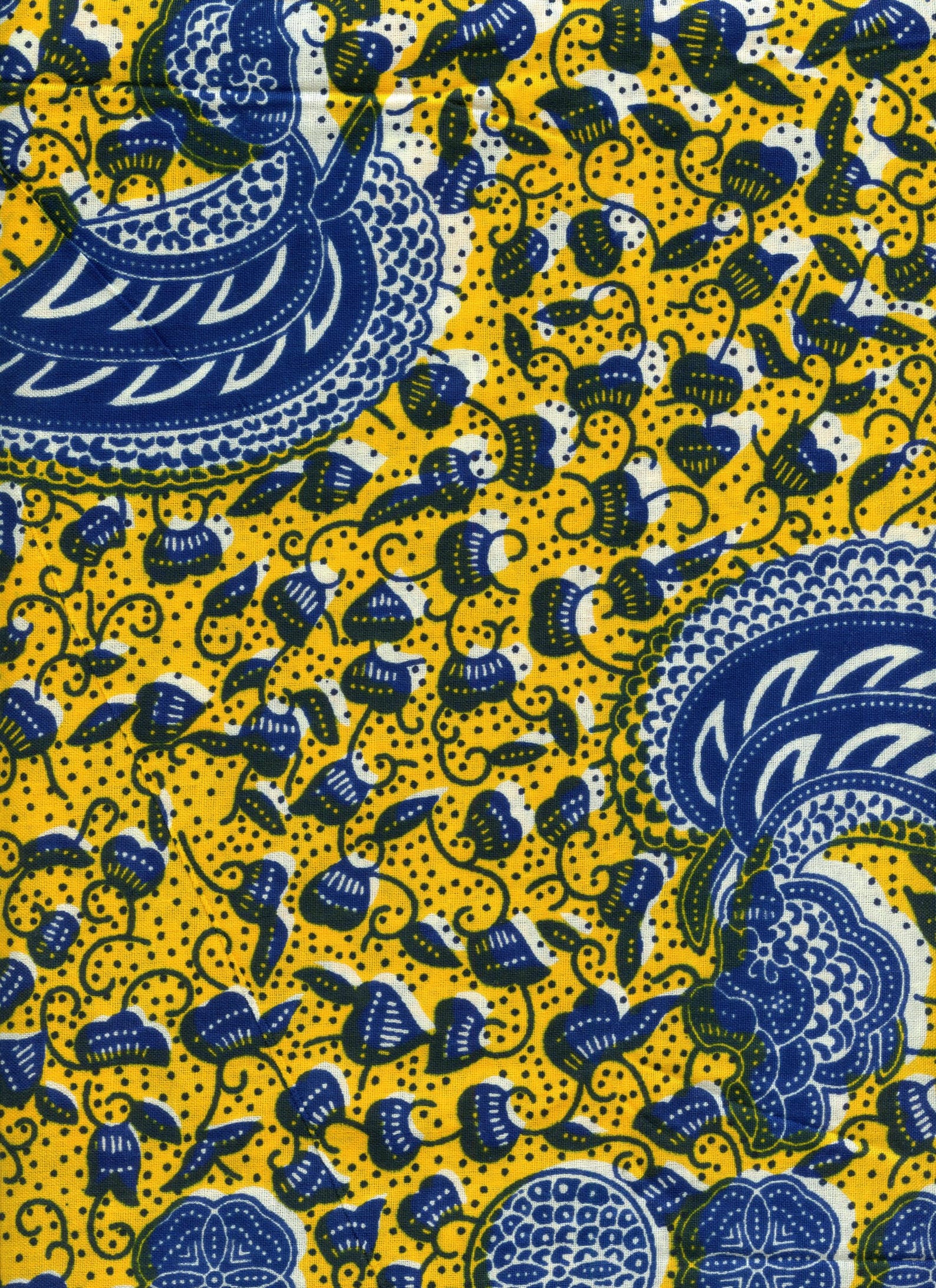 Leaf Wings Wax Block African Print Blue Yellow, by the Yard - Etsy