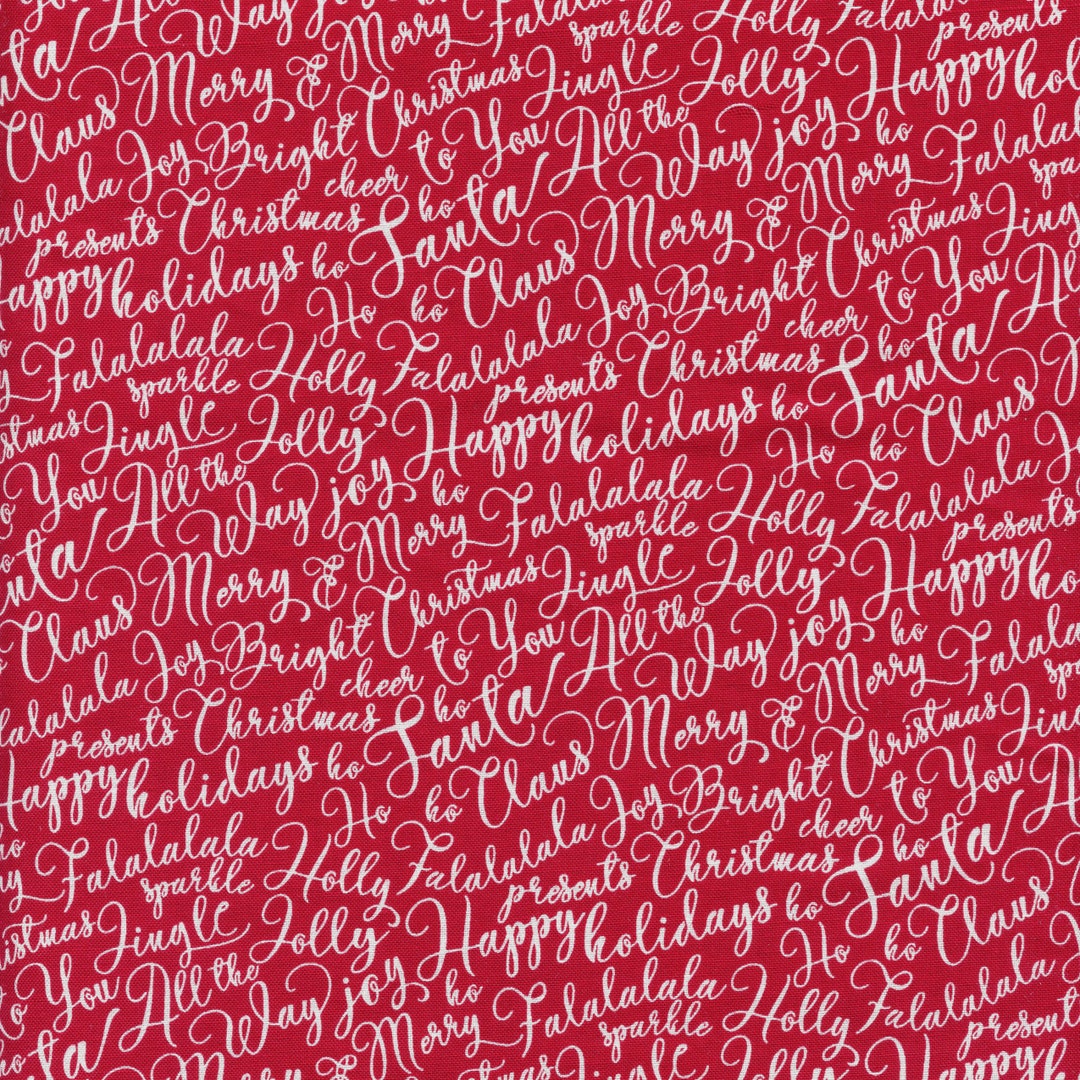 Words Merry and Bright Riley Blake Cotton Fabric C8396 Red by - Etsy
