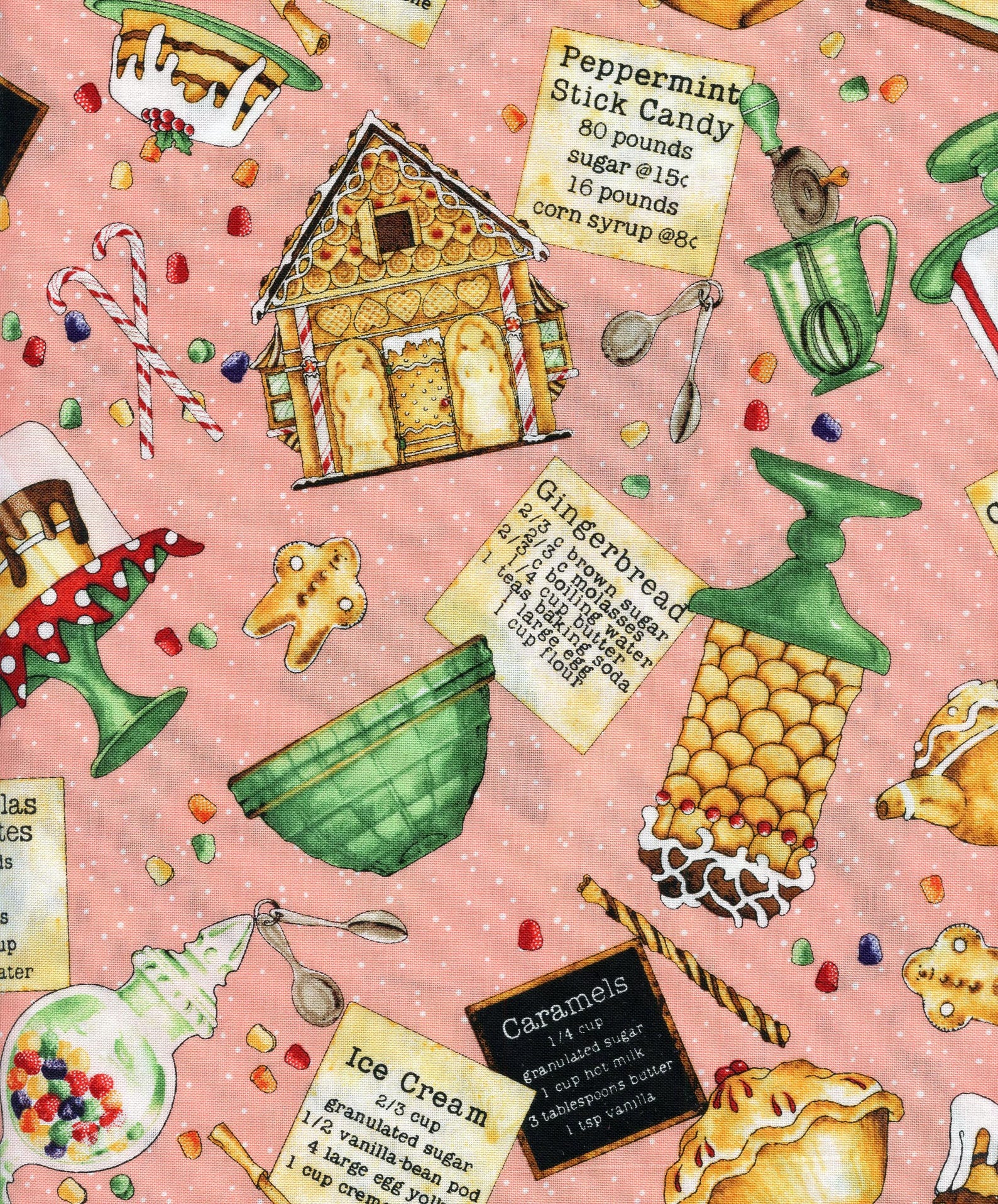FAT QUARTER BUNDLE Set of 5 Dessert Candy Toss Sweet Treats Riley Blake ...