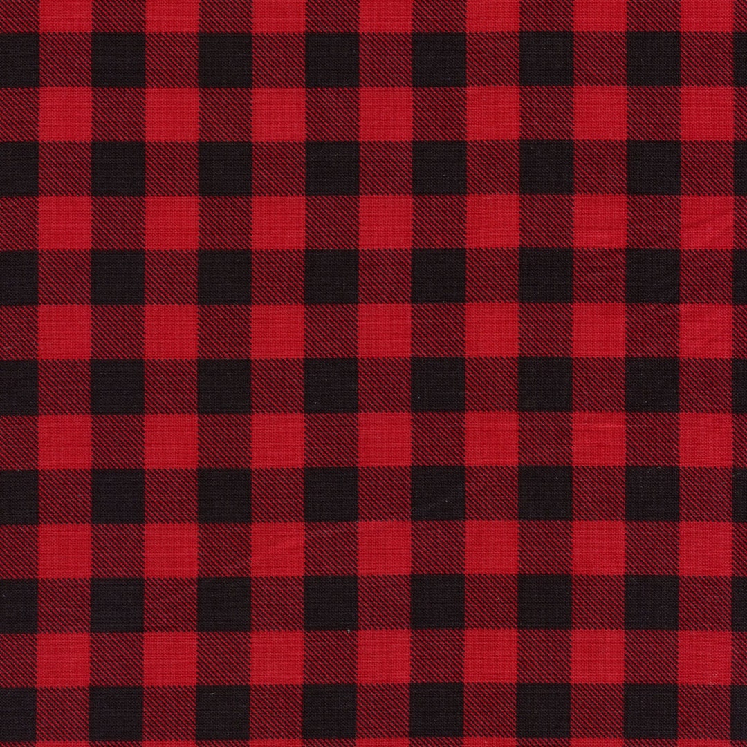 Buffalo Check Plaid Timeless Treasures Cotton Fabric C7502 Red, by the ...