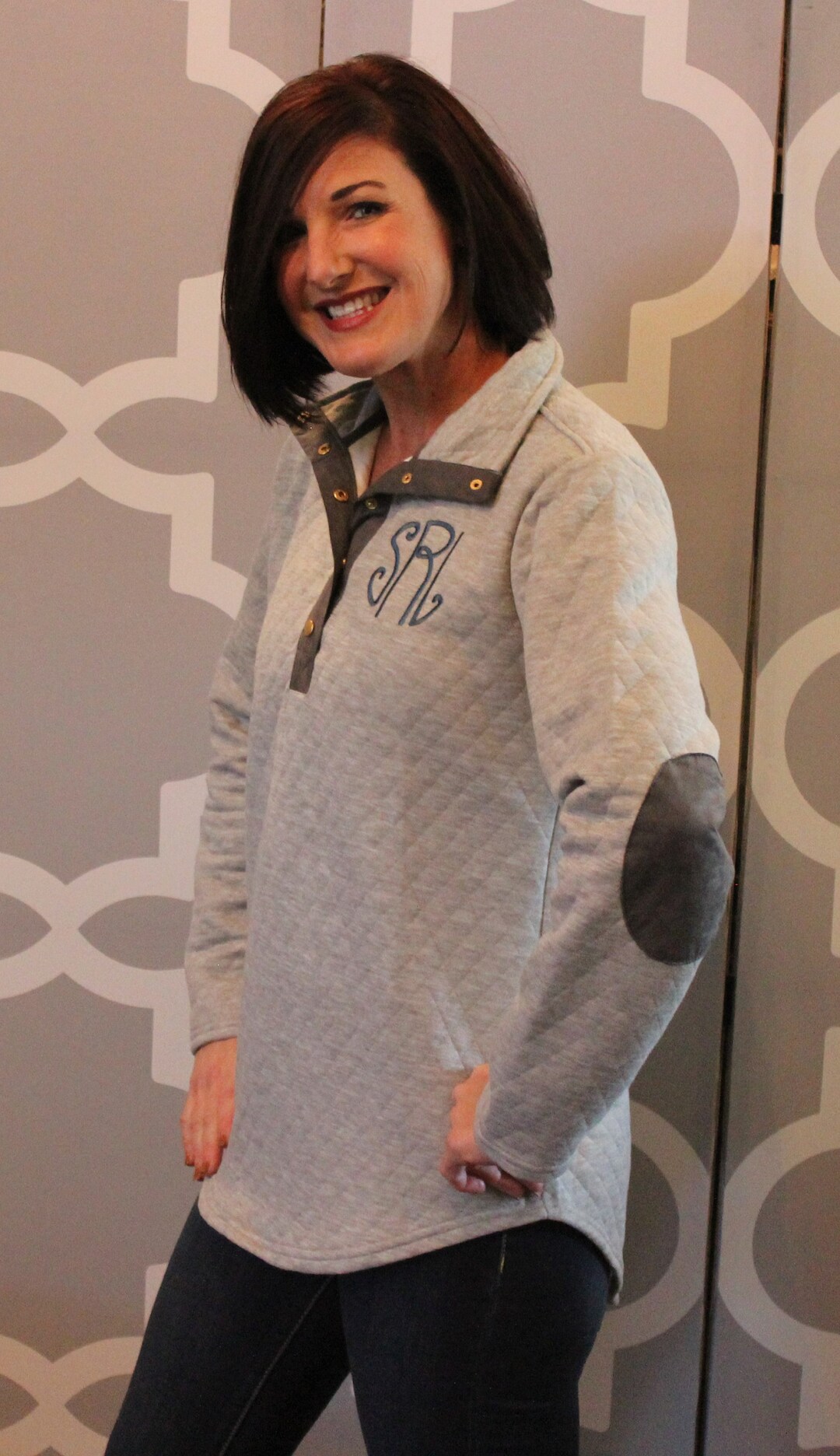 Monogrammed Elbow Patch Pullover/ Great Gift Idea/ NOW in THREE COLORS ...