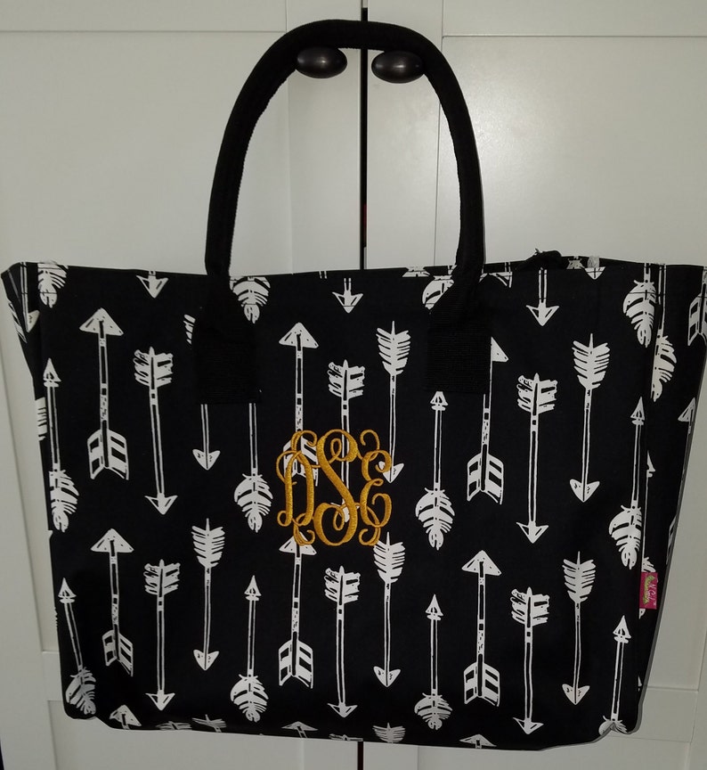 Large Monogrammed Tote/ BEACH BAG/ Gift Idea - Etsy