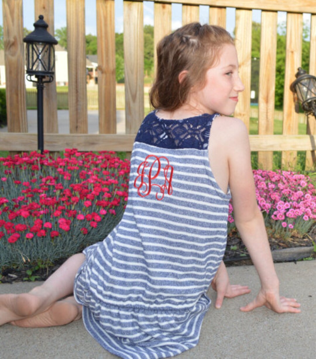 Girls (youth Size) Monogrammed Knit Dress - Etsy