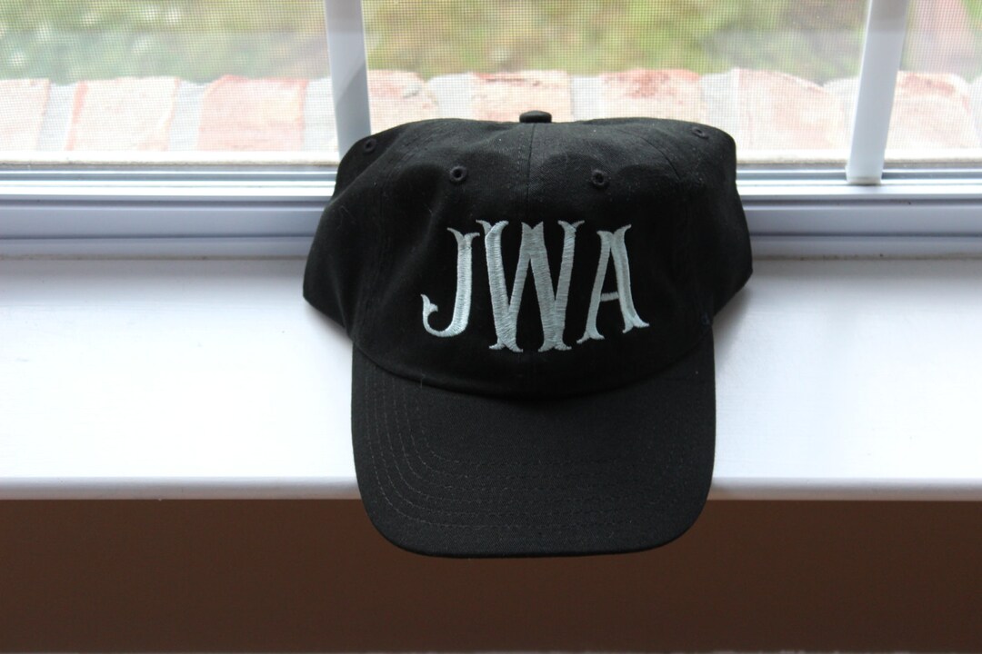 Monogrammed Ball Cap With FISHTAIL Lettering - Etsy