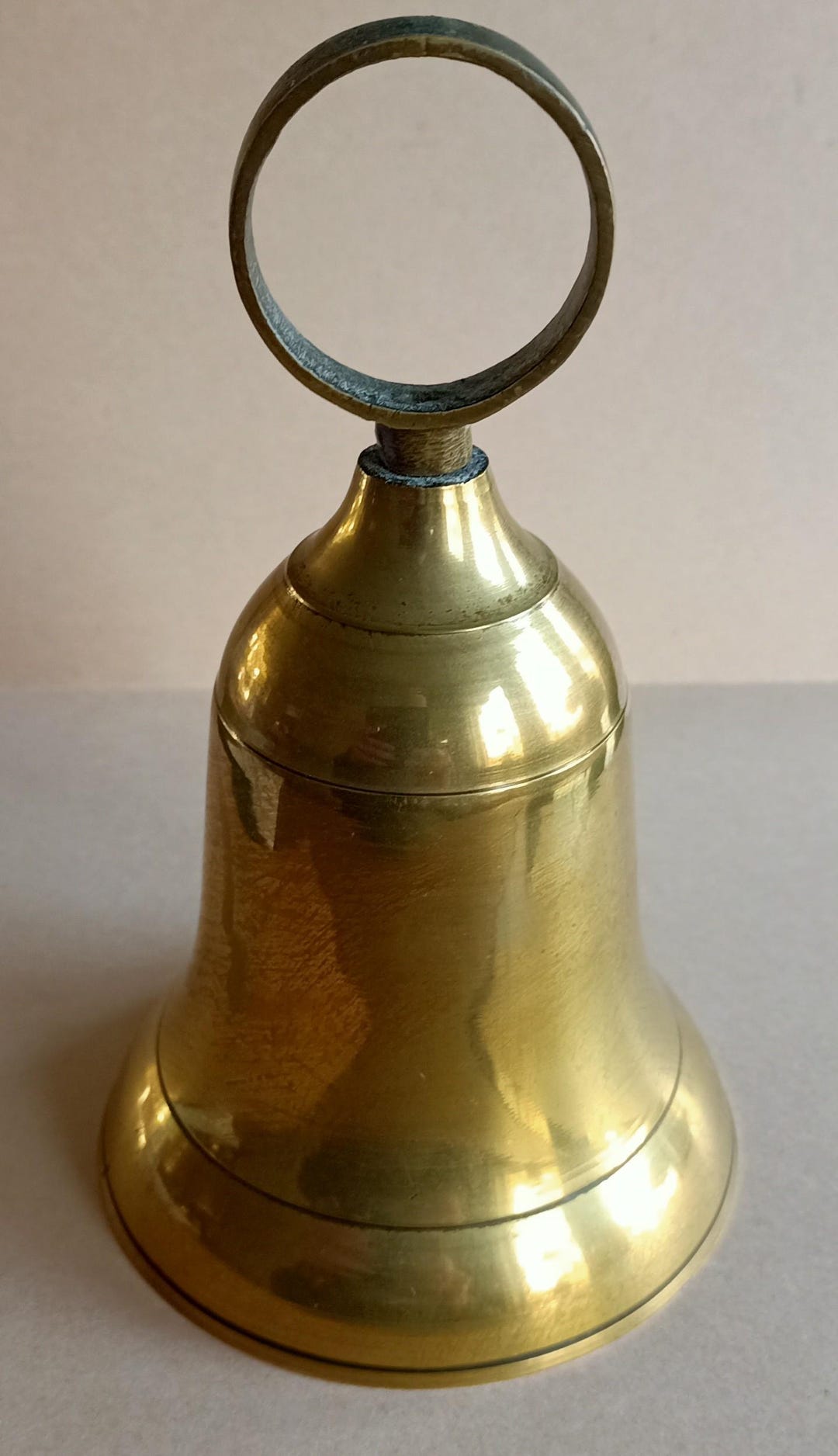 Vintage Big Brass Handbell - Etsy