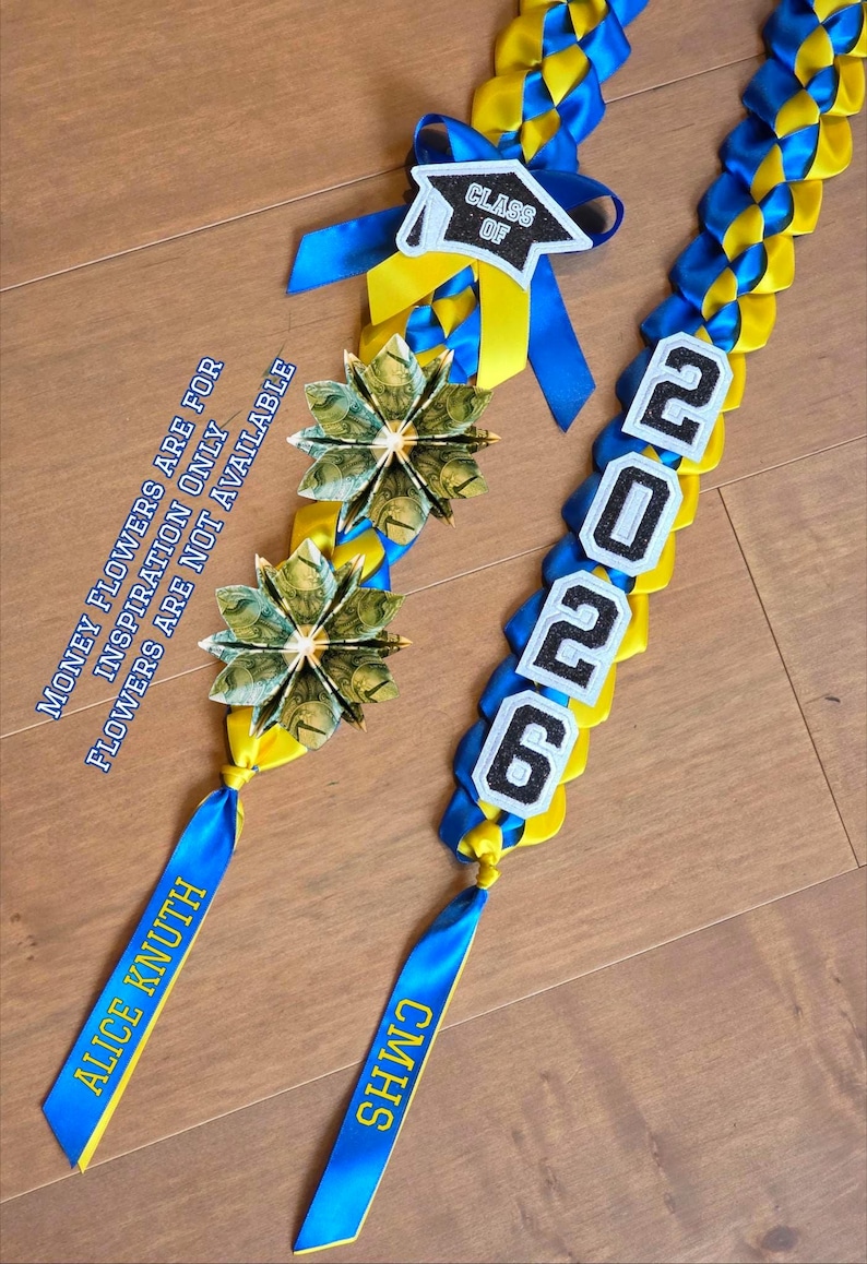 Embroidered 2026 Personalized Lei - Custom Made Ribbon Lei - Pictured ...