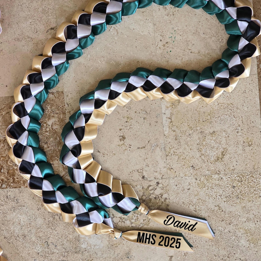 Personalized Lei -ribbon Lei - Graduation Lei - Promotion Lei - Custom ...