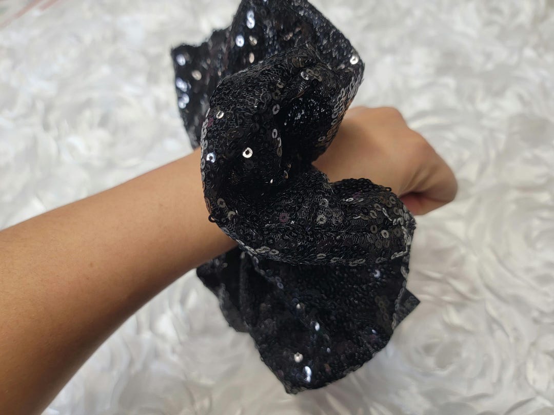 Black Sequin Scrunchie - Etsy