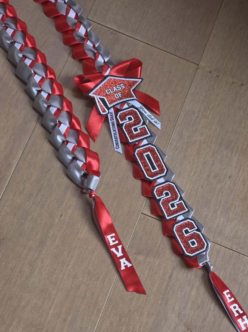 Personalized Graduation Ribbon Lei – Custom 2026 School Colors - Etsy