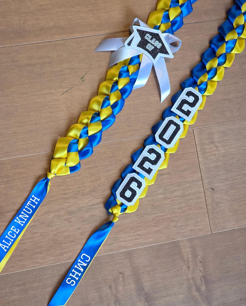 Embroidered 2026 Personalized Lei - Custom Made Ribbon Lei - Pictured ...