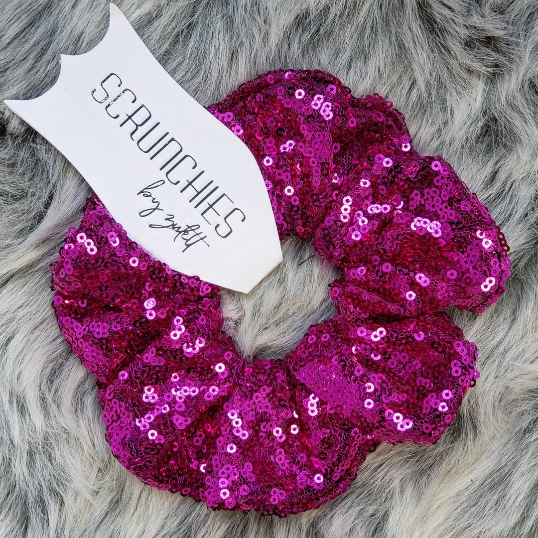 Fuchsia Sequin Scrunchie - Etsy