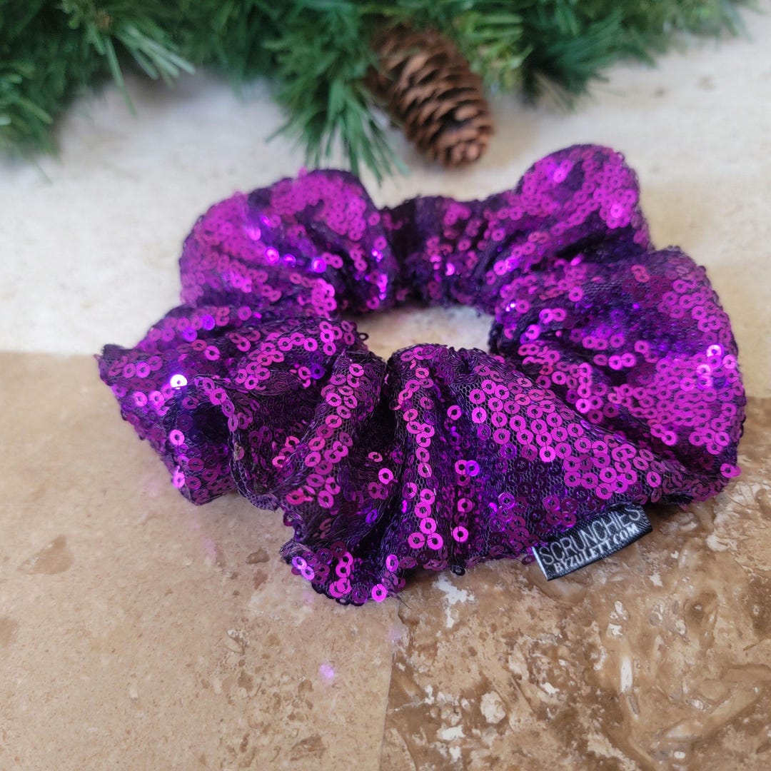 Purple Sequin Scrunchie - Etsy