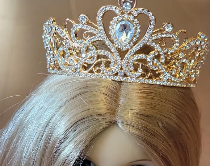 Gold Doll Tiara Doll Fancy Crown - 18" Doll Crown - Teddy Bears Crown ...