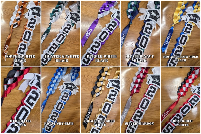 Hunter Green / Yellow Gold Lei - Custom Made Ribbon Lei - Custom Made ...