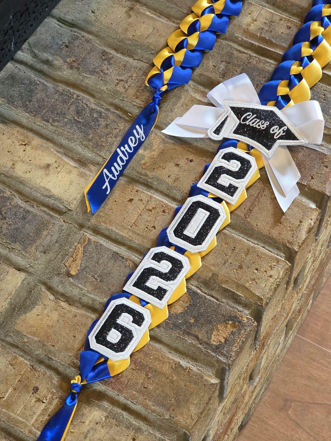 Royal Blue/ Yellow Lei -ribbon Lei - Custom Made School Graduation Lei ...