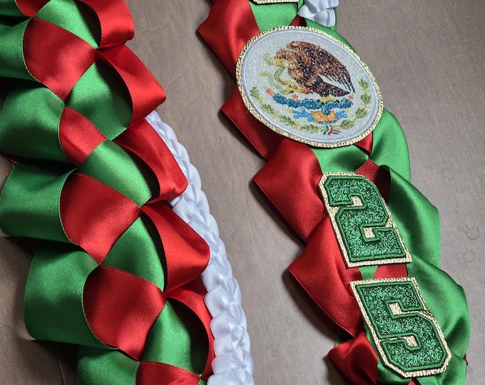 Personalized Embroidered Lei -ribbon Lei - Graduation Lei - Promotion ...